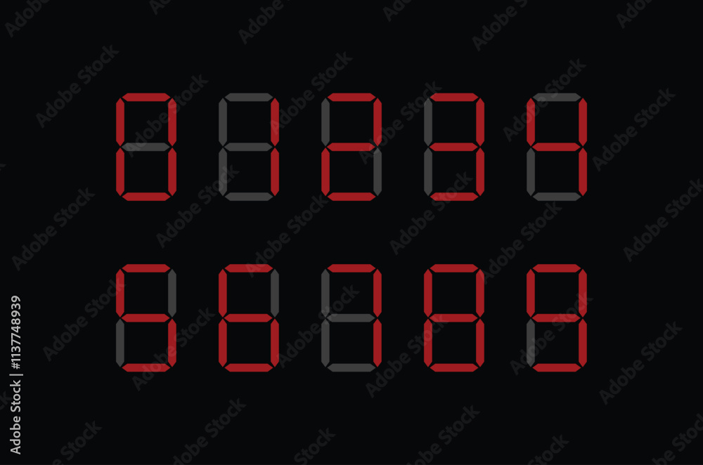 digital clock with red digits. Digital Clock Numbers, Display of Digits ...