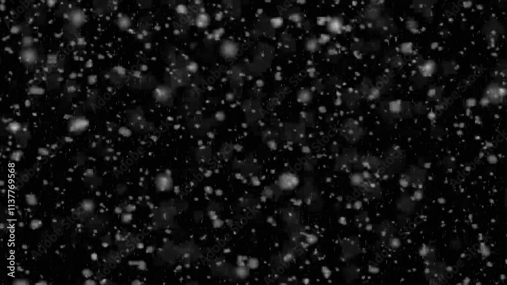 white snow black background. falling snow effect backdrop, snow flurry ...