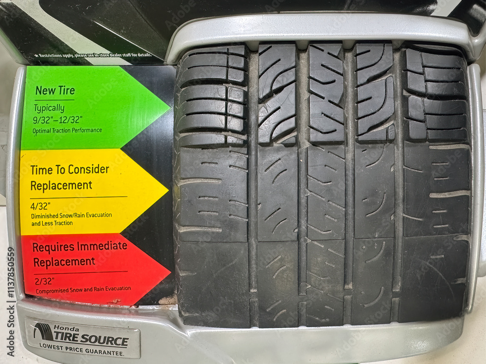 Calgary, Alberta, Canada. Dec 14, 2024. A visual guide to tire tread ...