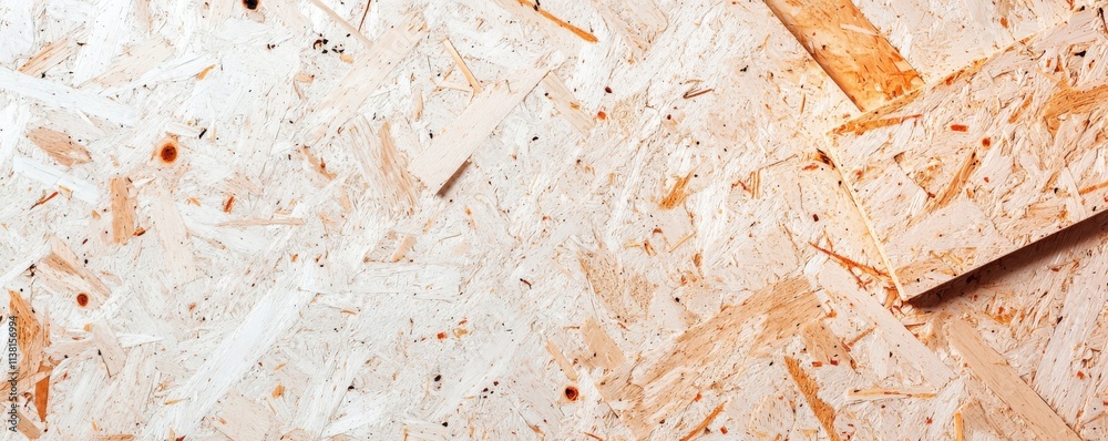 A textured surface of oriented strand board (OSB) featuring a mix of ...