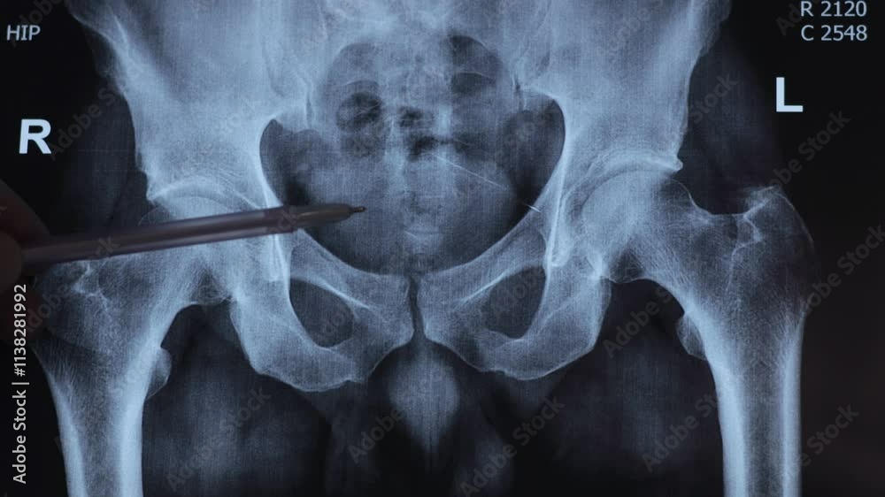Doctor learn MRI of Bones of the Lumbar Spine and Pelvis. Pinched discs ...