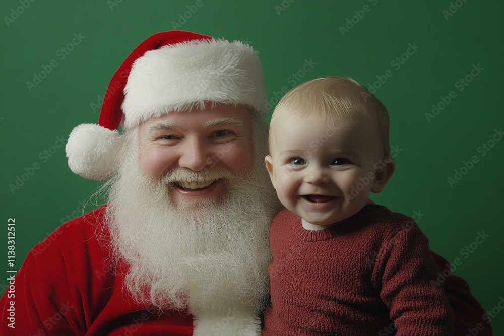 Lively xmas, lovely baby boy! copyspace. Isolated white baby boy in ...