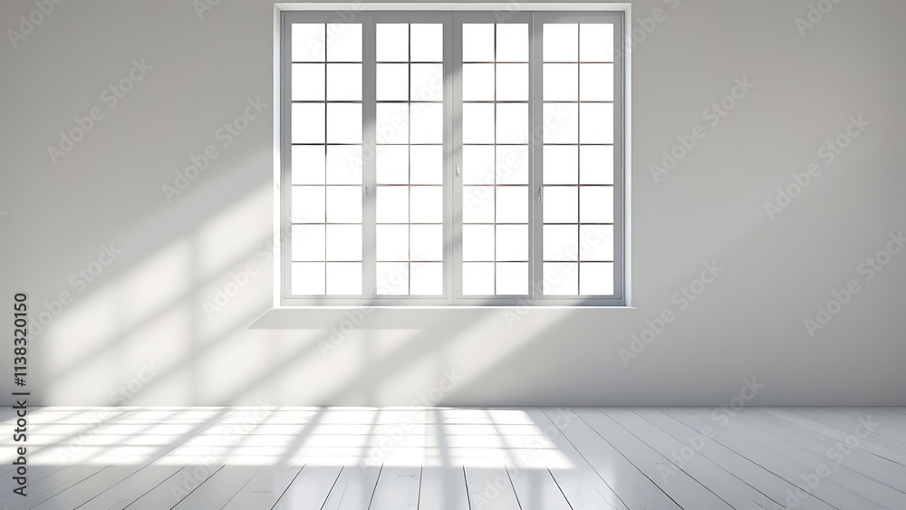 Authentic wall featuring a gobo shadow. Shadows cast by the window ...