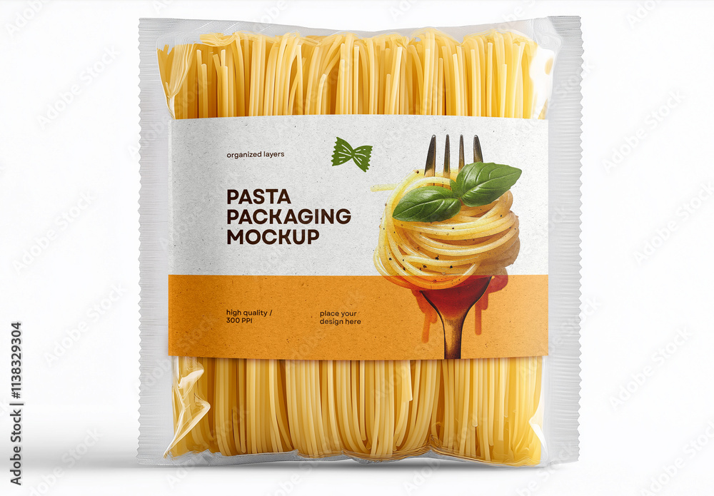 Pasta Packaging Mockup – Realistic PSD Template for Food Branding and ...