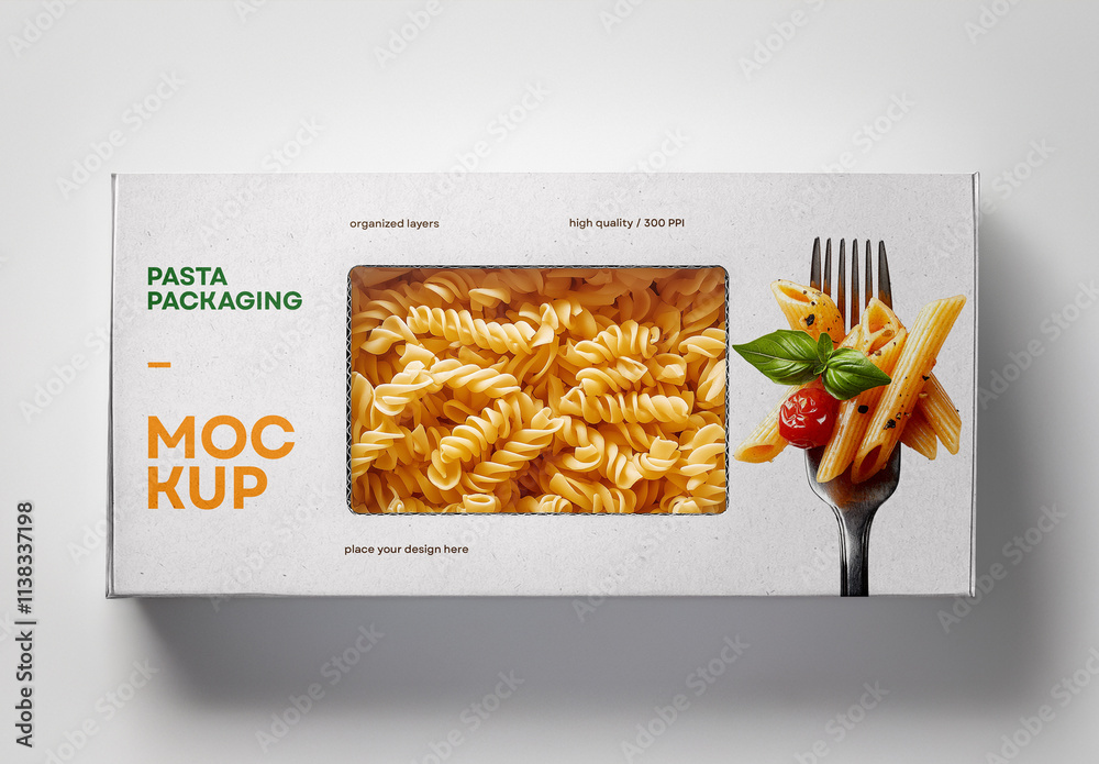 Pasta Packaging Mockup – Realistic PSD Template for Food Branding and ...