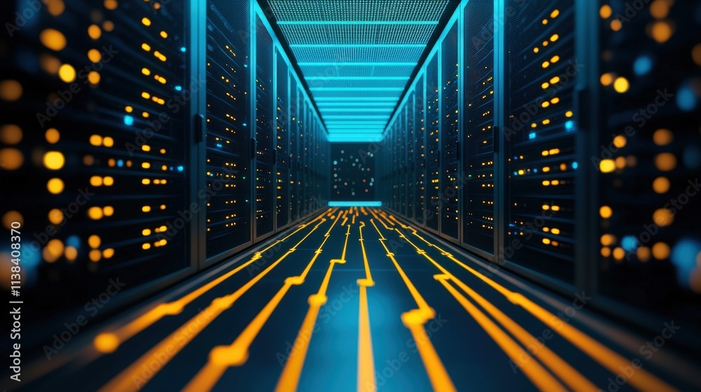 Energy consumption and electricity data, A futuristic data center ...