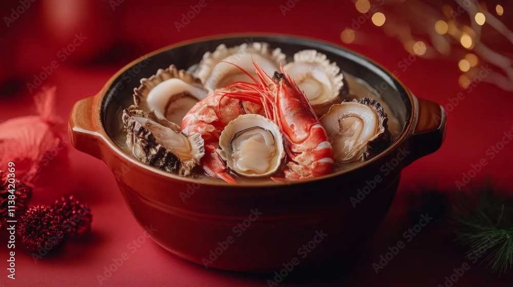 traditional asian luxury treasure premium seafood Peng cai abalone, sea ...
