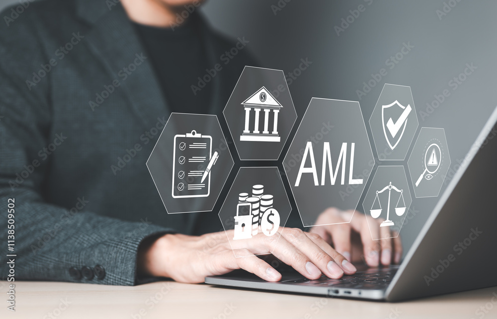 AML Anti-Money Laundering Financial Compliance Concept. financial ...