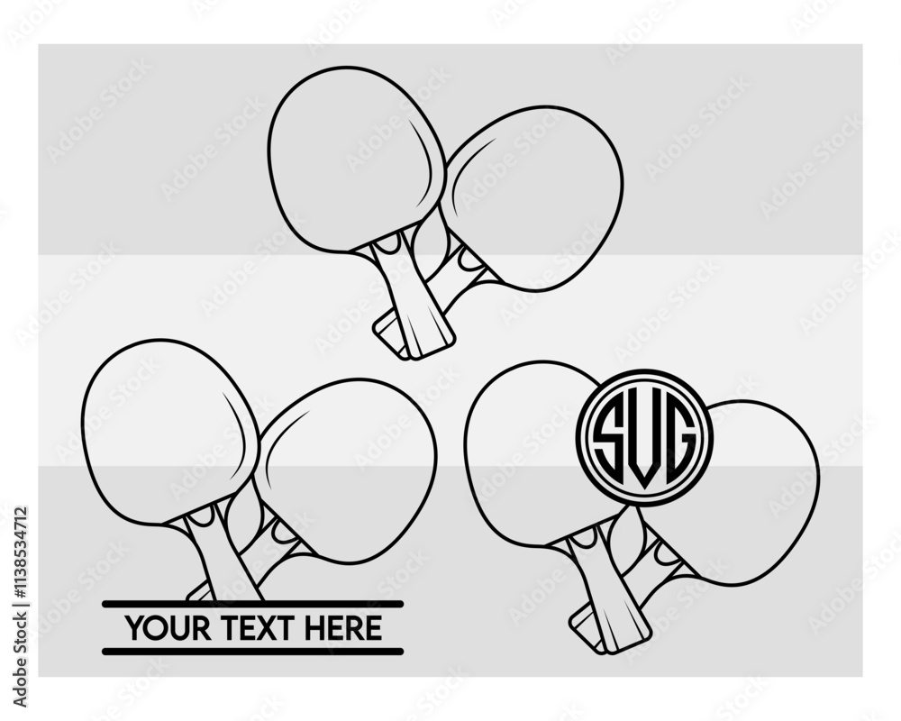 Vetor do Stock: Table Tennis SVG Silhouette Bundle, Table Tennis ...