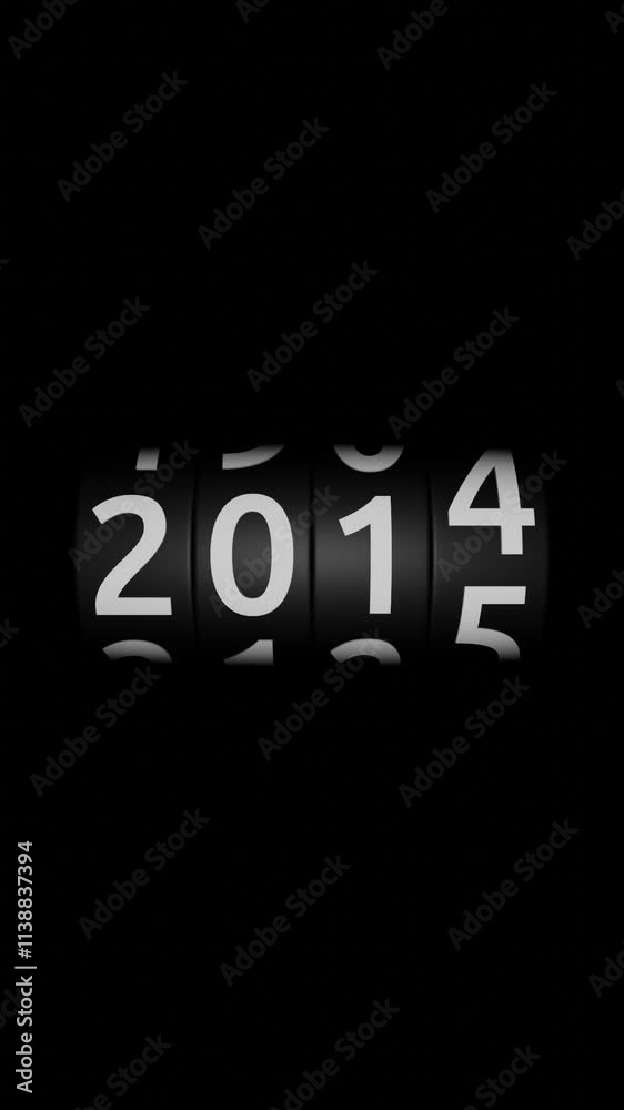Vertical video 2000 to 2025 retro countdown new year animation Stock ...