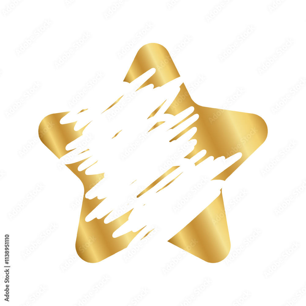 Poster Gold scratch card surfaces in star shape with scraped textures ...