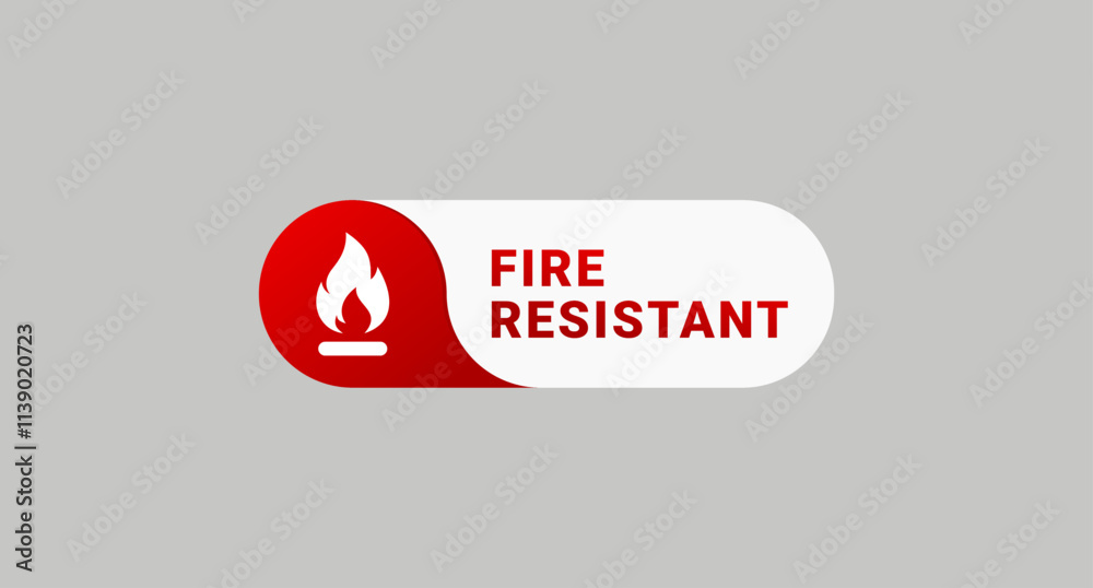 Fire Resistant label design element vectoror. Fire protection. Vector ...
