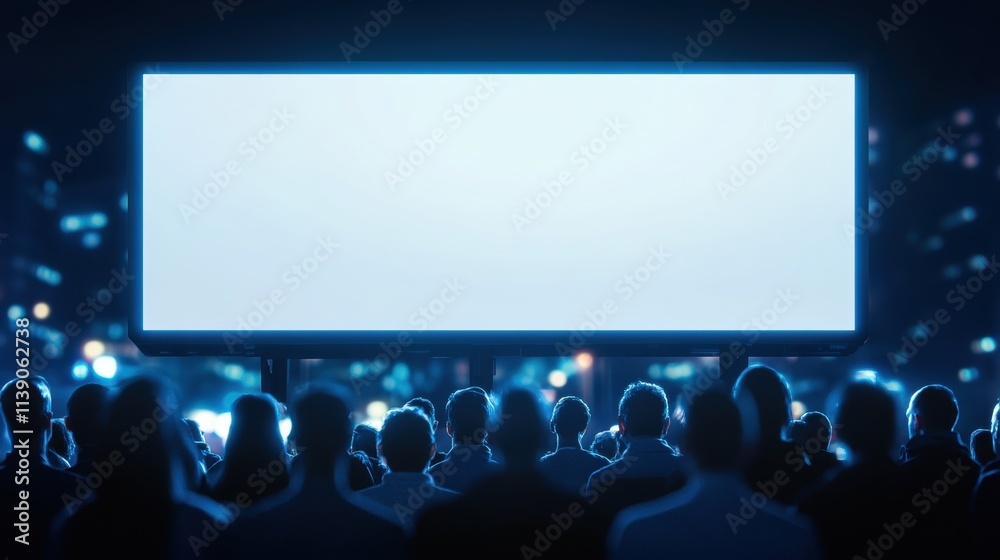 Audience anticipation for unveiling digital billboard urban nightscape advertising display city ...