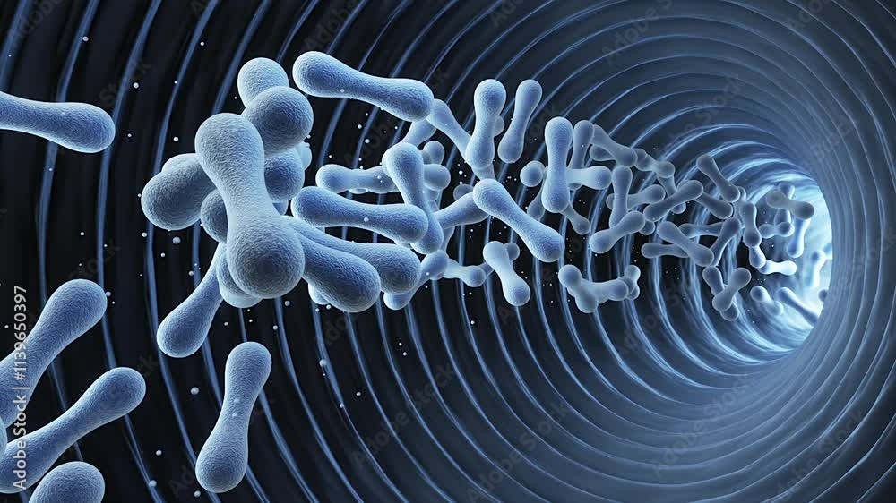 Microscopic of Probiotics Bacteria, lactobacillus bacteria 3d animation ...