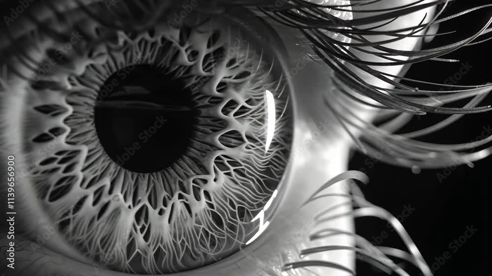 This close-up depicts the mesmerizing detail of a human eye ...