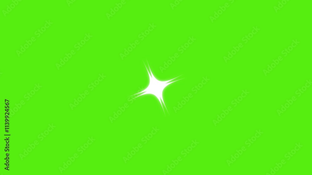 White shining star light. Rotating white glow center optical lens flare ...