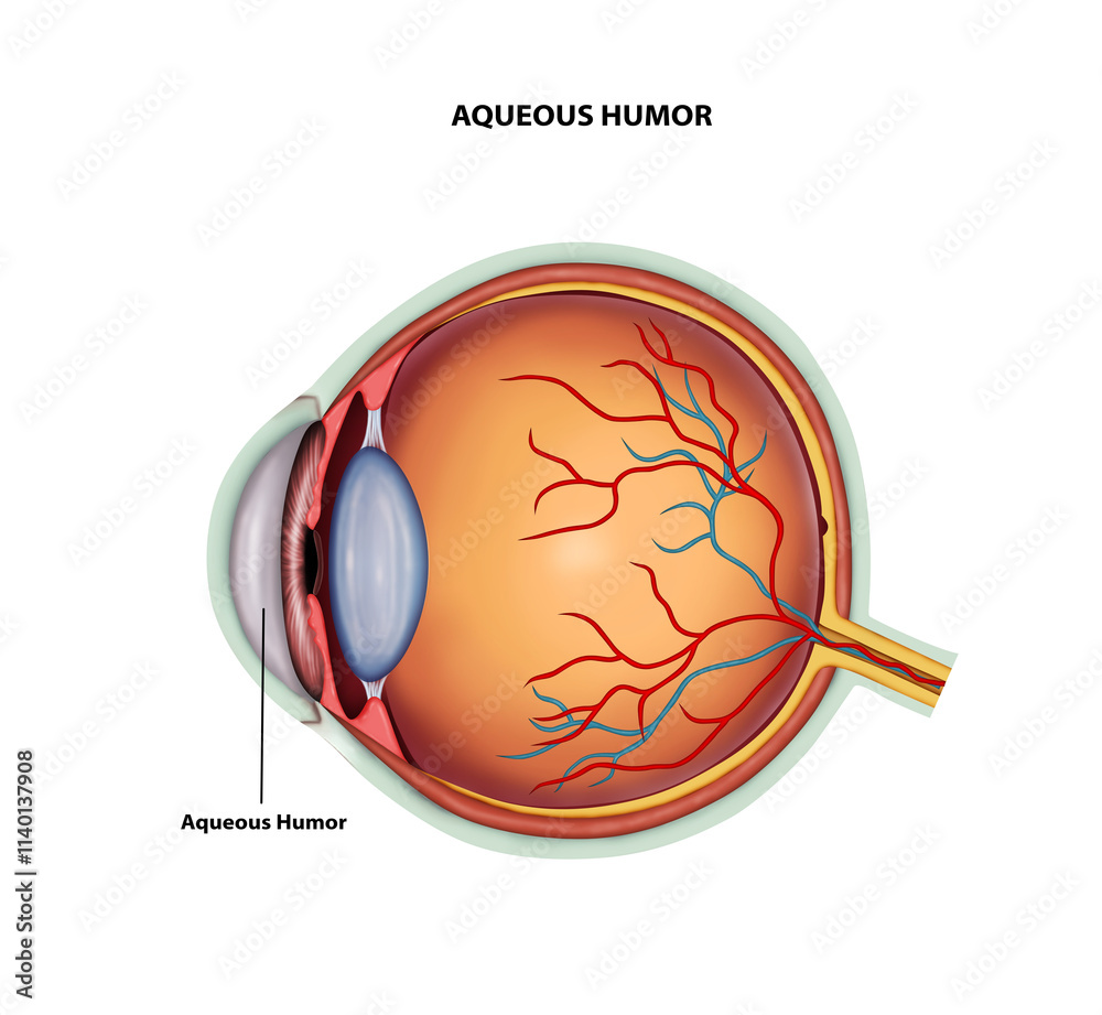 Poster Aqueous Humor Eye anatomy medical illustration – Wall Art ...