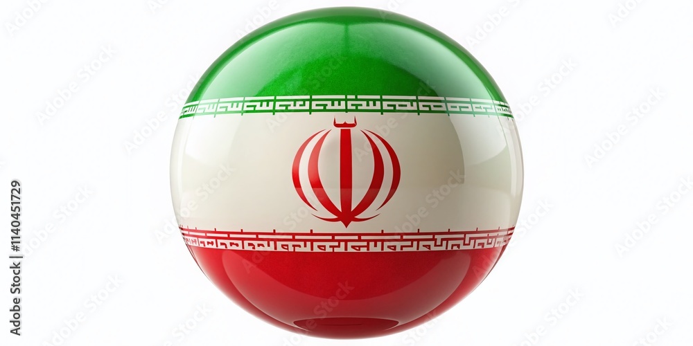 Iranian Flag Sphere, Persian Flag Ball, 3D Flag, High Depth of Field ...
