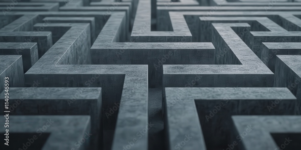 Professional Change promotion concept. Concrete maze with intricate ...