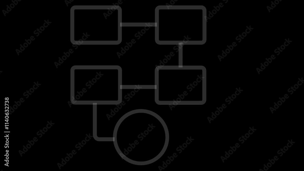 Stockvideo PDCA white line animation. Animated flowchart icon. Plan do ...