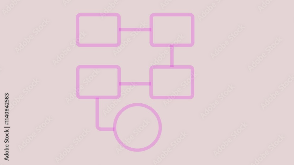 PDCA pink line animation. Animated flowchart icon. Plan do check act ...