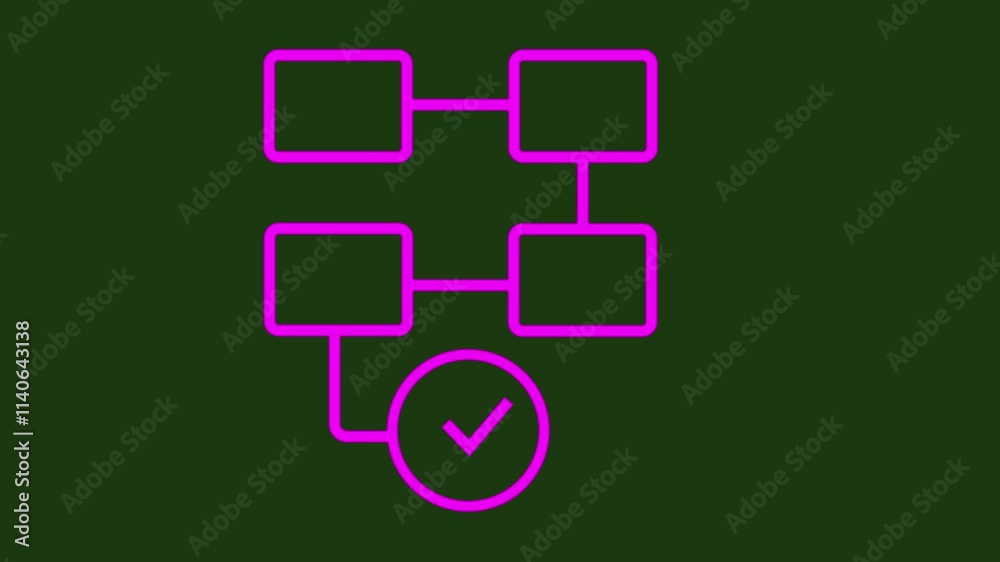 Stockvideo PDCA pink line animation. Animated flowchart icon. Plan do ...