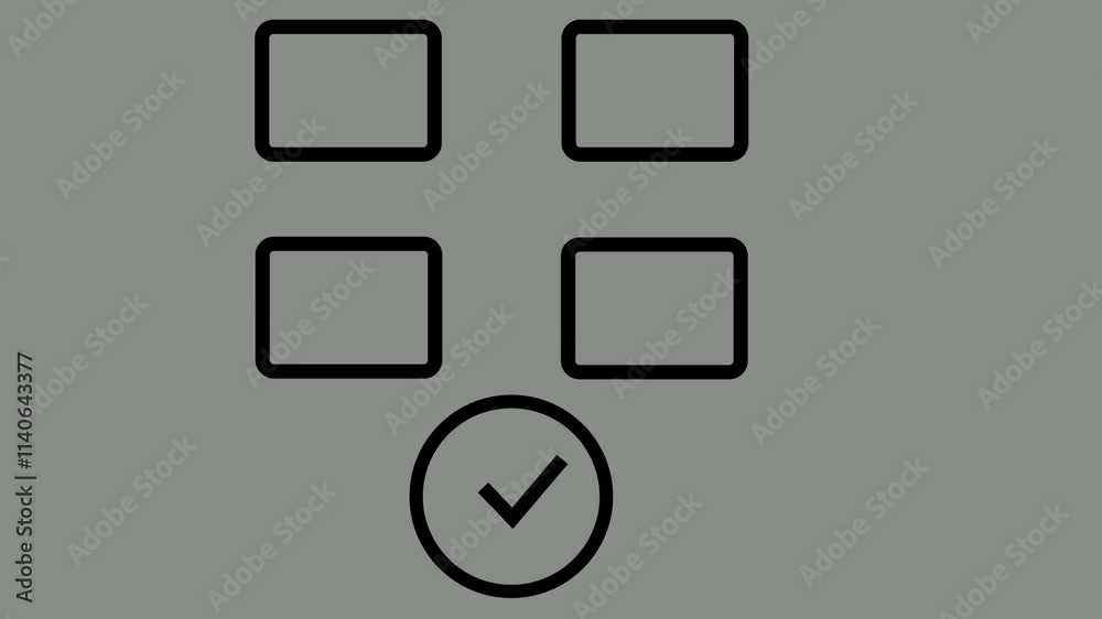 PDCA black line animation. Animated flowchart icon. Plan do check act ...
