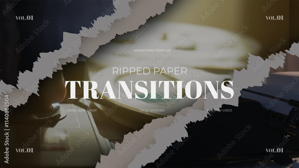 Ripped Paper Transitions / vol.01 Stock Template | Adobe Stock