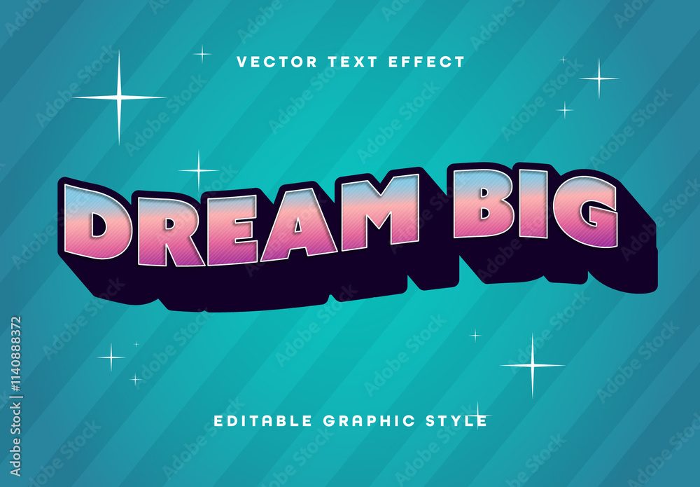 Pink and Blue Retro Text Effect Template Stock Template | Adobe Stock