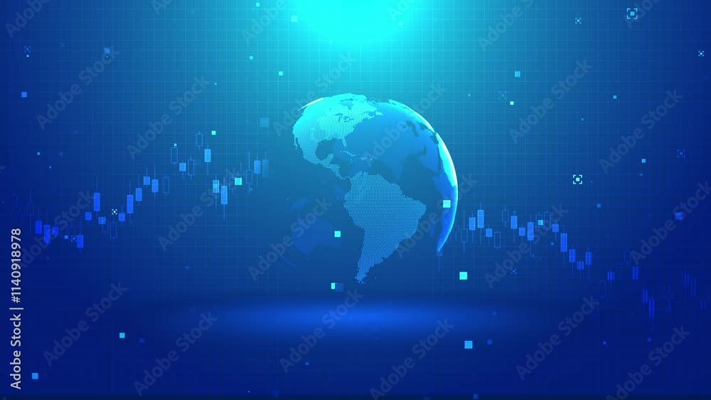 3D Futuristic finance stock exchange market crypto currency digital ...