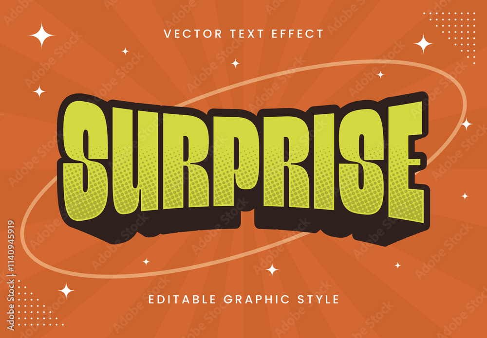 Yellow and Black Comic Bold Retro Text Effect Stock Template | Adobe Stock