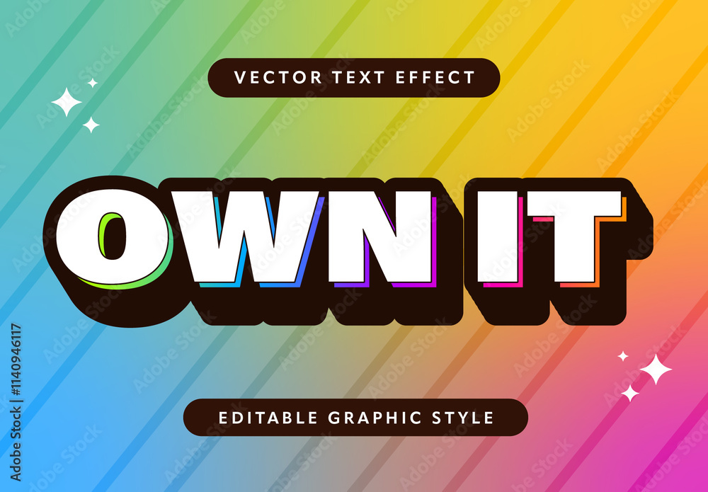 Colorful Bold 3D Shadow Text Effect Template Stock Template | Adobe Stock