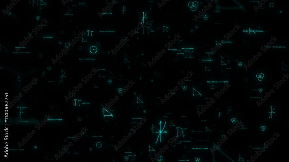 Mathematical Math Formulas Molecular digital made of binary code ...