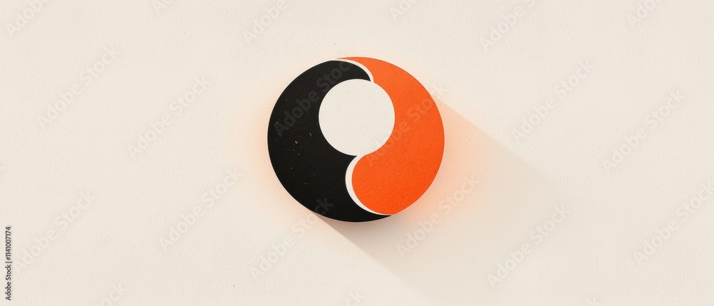 3d rendering of a yin-yang symbol. the symbol is circular in shape and ...