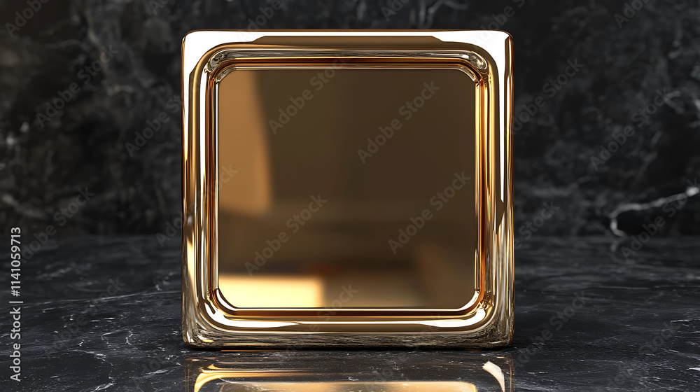 Award plaque gold glossy luxury empty square winner trophy template ...