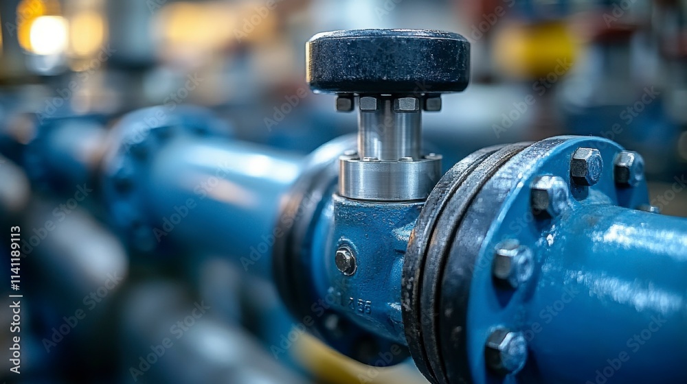 A view of a pipeline valve in a chemical plant, showing the crucial ...