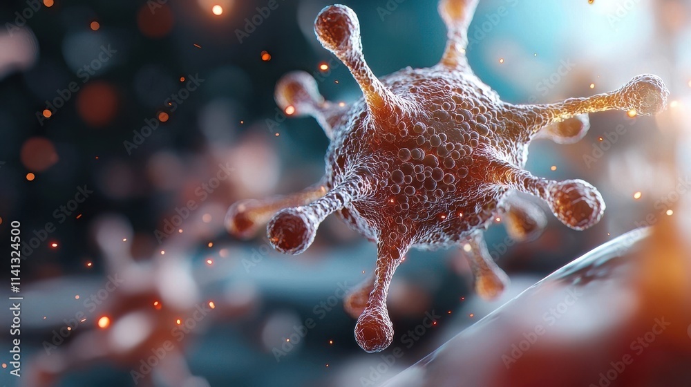 Detailed microscopic close up view of the molecular structure and shape ...