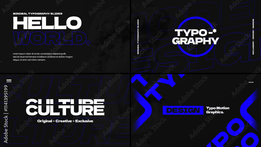 Stylish Typography Slides Stock Template | Adobe Stock