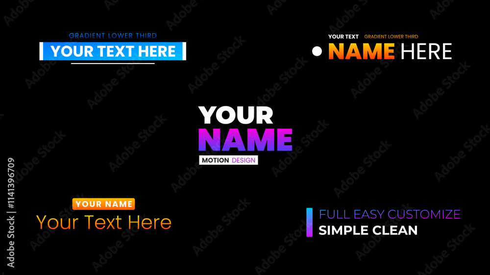 Gradient Lower Third Stock Template | Adobe Stock