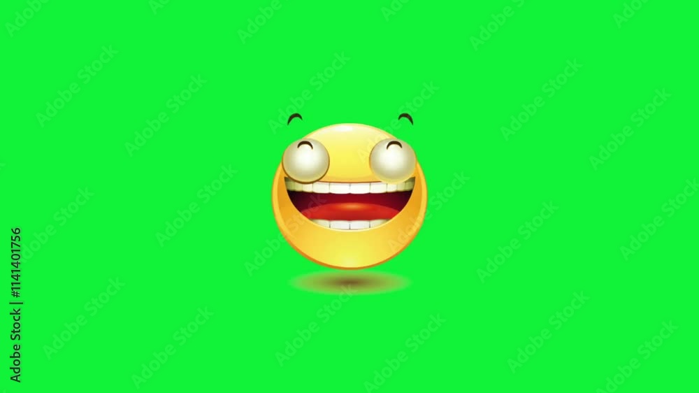 Animated colorful looping winking face emoji background for apps or ad ...