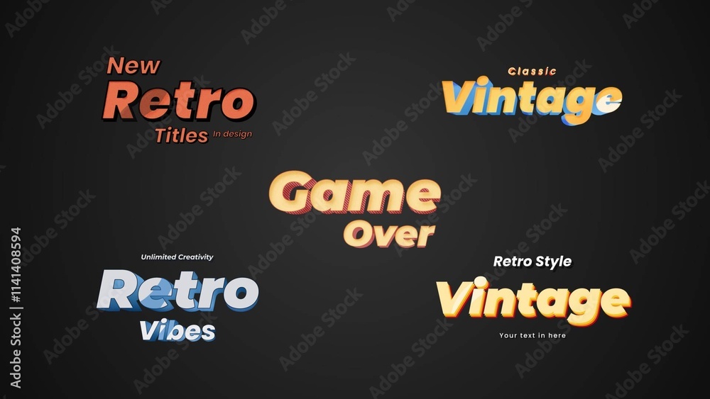 Vintage Retro Titles Stock Template | Adobe Stock