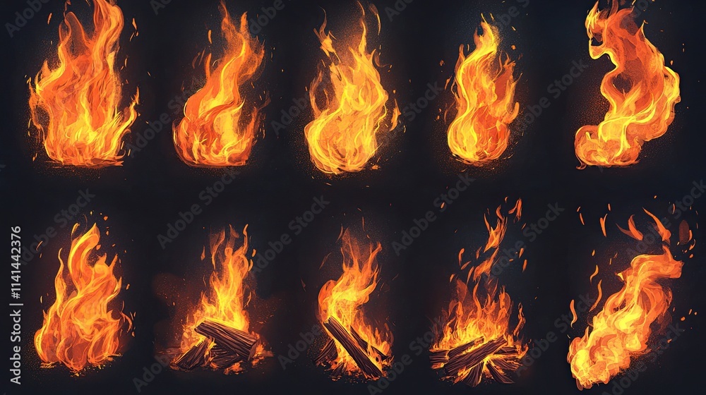 Fire Clipart: Bold fire clipart images showcasing flames, campfires ...