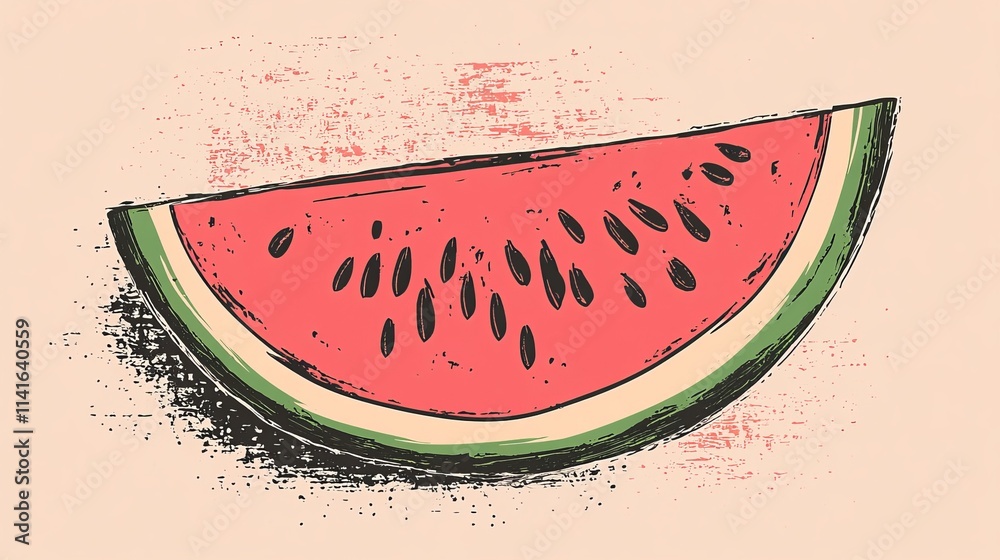 Watermelon design with a stylish and abstract print style. It features ...