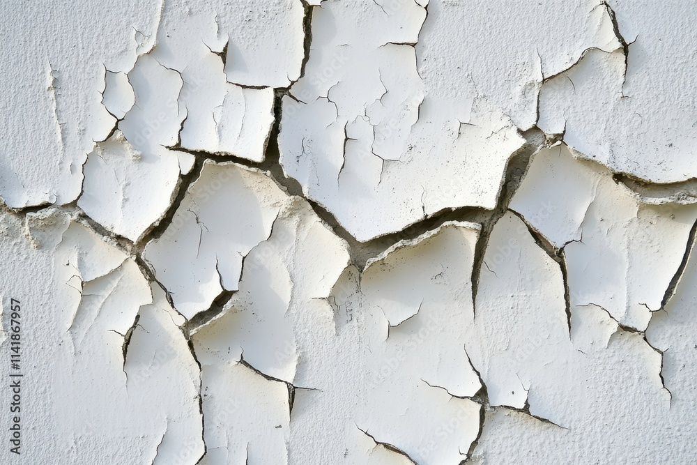 Cracked White Wall Texture Showing Detailed Patterns of Damage and Wear ...