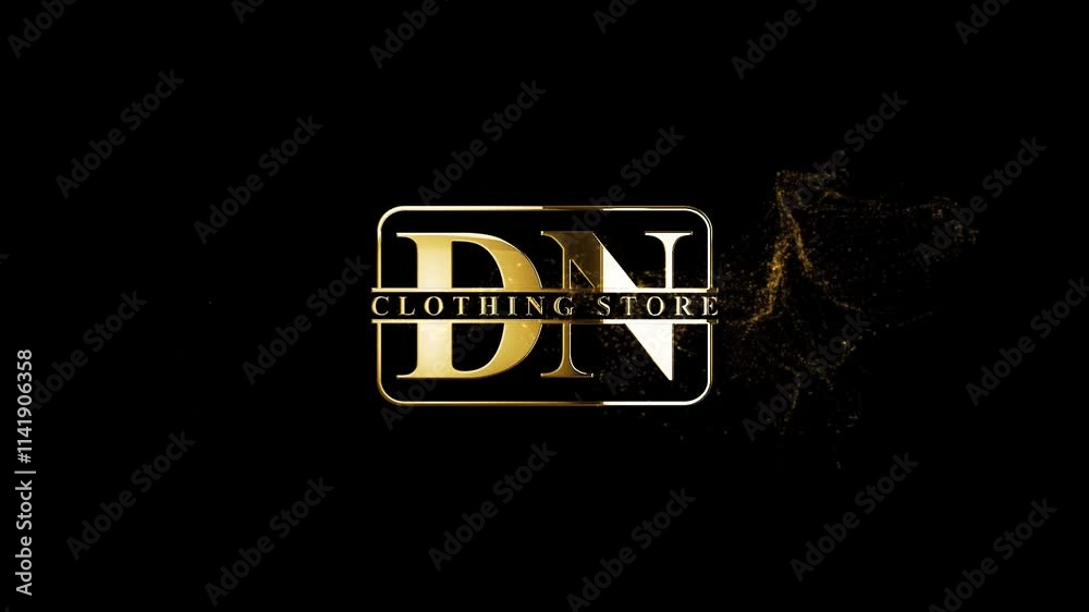 Monogram DN Logo, Dn Clothing Store Logo, Golden Particles Dn Logo ...