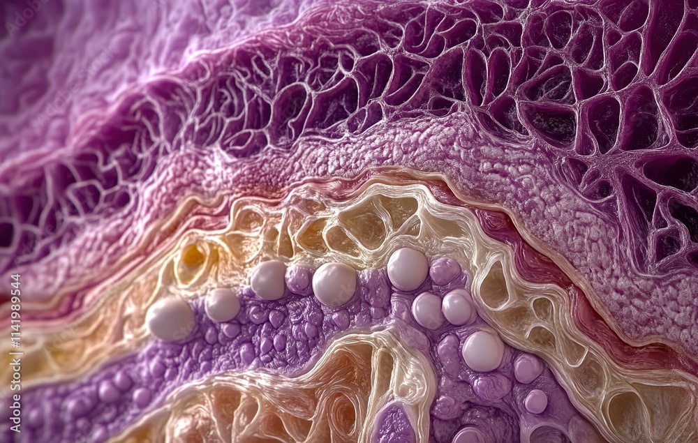 A detailed cross-section of the layering in an interior view, showing ...