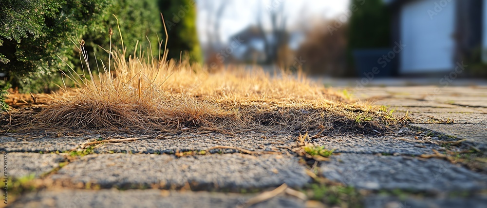 Turf affected by chinch bugs, brown patches and dried grass due to grub ...
