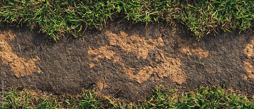 Turf with brown patches from lawn disease, grub damage and chinch bug ...