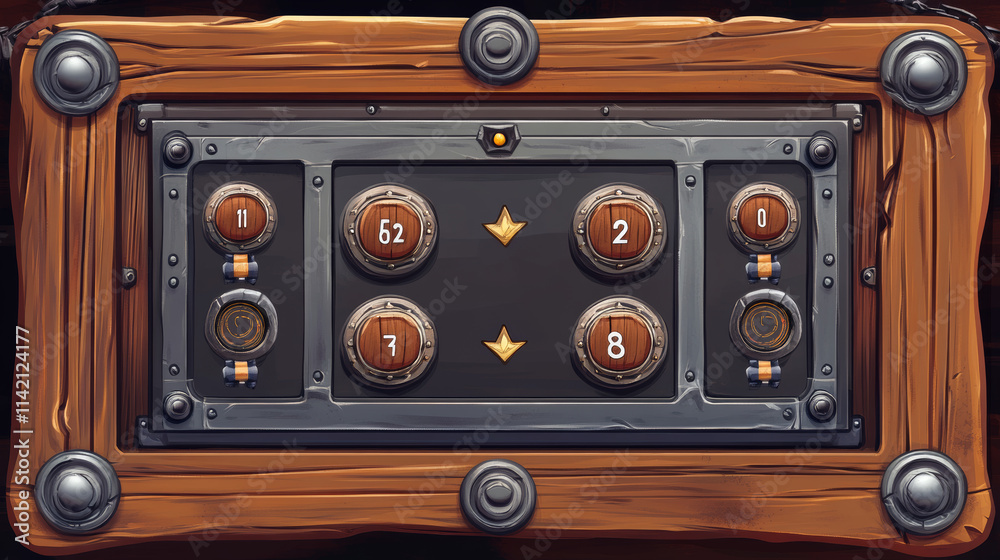 Win and lose ui game screen design, wooden winner panel with score and ...