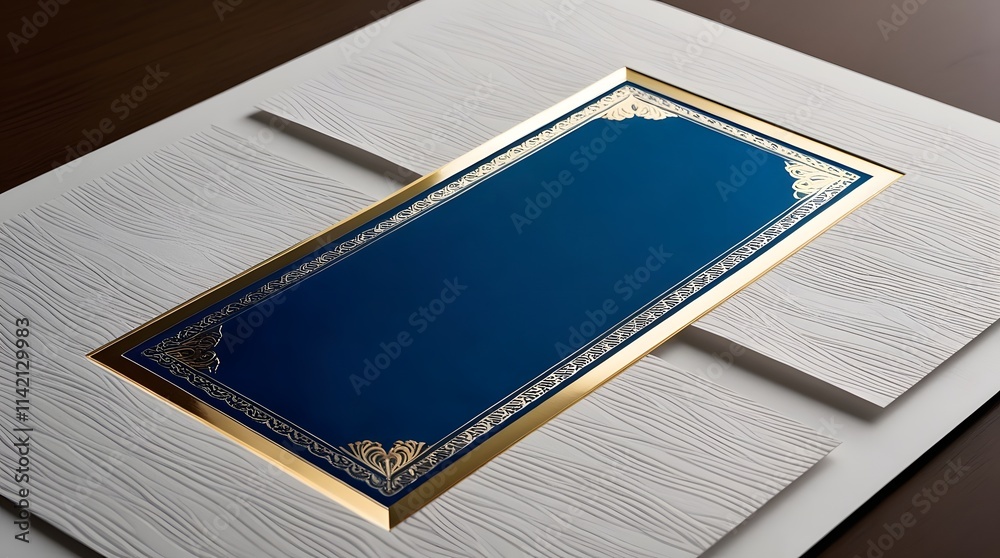 Corporate certificate with deep blue and gold foil stamping for a ...